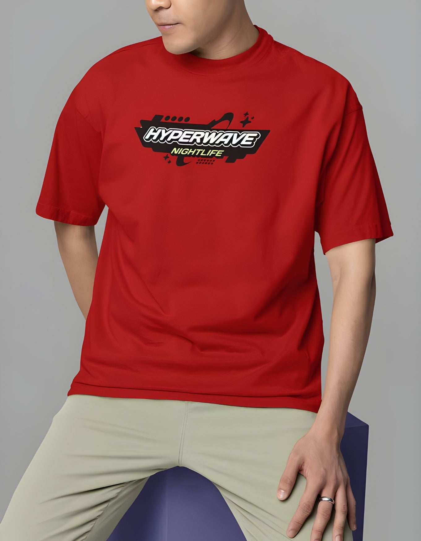 Hyperwave Nightlife Oversized T-shirt for Men | ShosaQualiTe – ShosaQualiTees